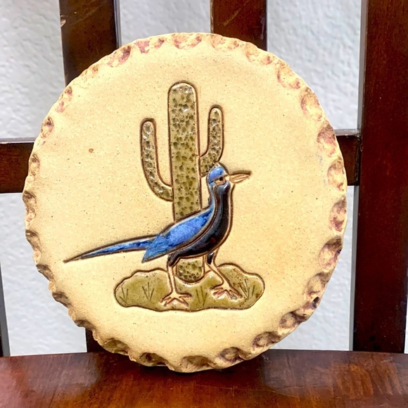 Handmade | Wall Decor | Nan Groves Roadrunner Design Stone Wall Tile ...
